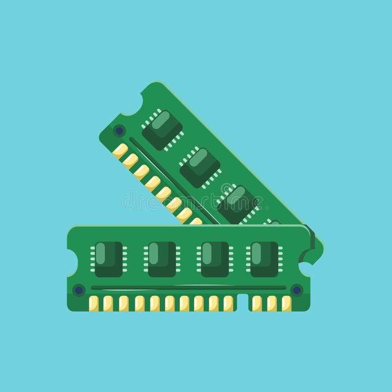 Flat Illustration Vga Card with Flat Style, Vga Computer with Flat ...