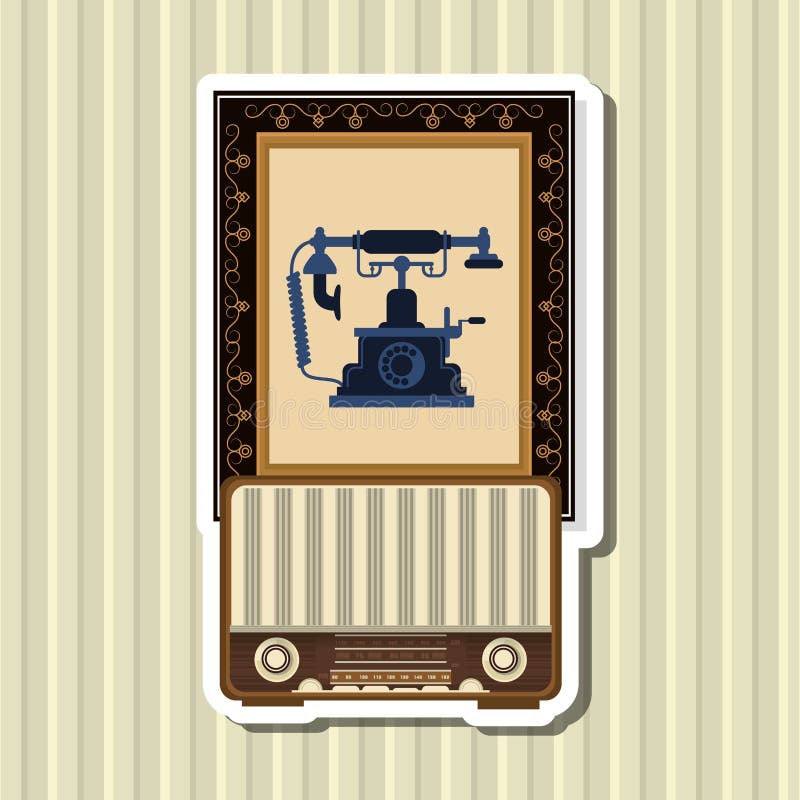 Flat Illustration about Vintage Technology Design Stock Vector ...