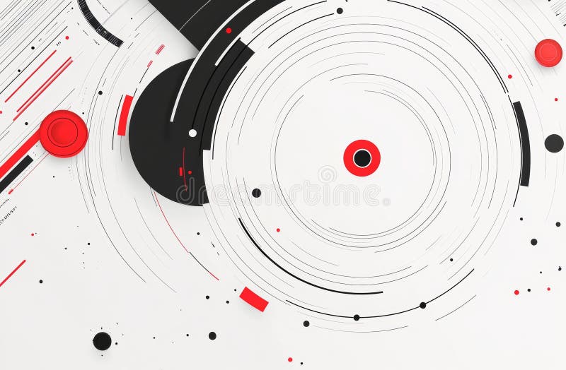 Flat Illustration of a Vinyl Disk Icon in Red Symbol Form Isolated on ...