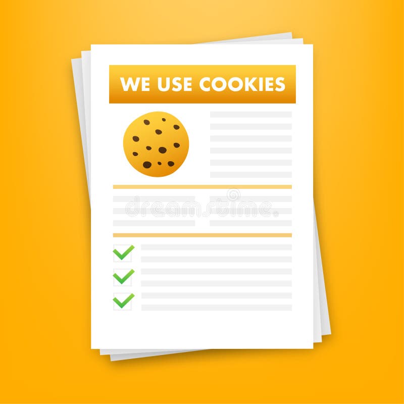 Flat Illustration with Website we Use Cookie Computer for Banner Design ...