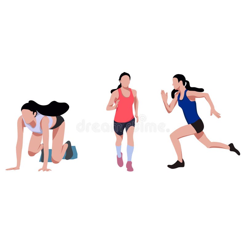 Flat Illustration of a Woman Runner Stock Illustration - Illustration ...