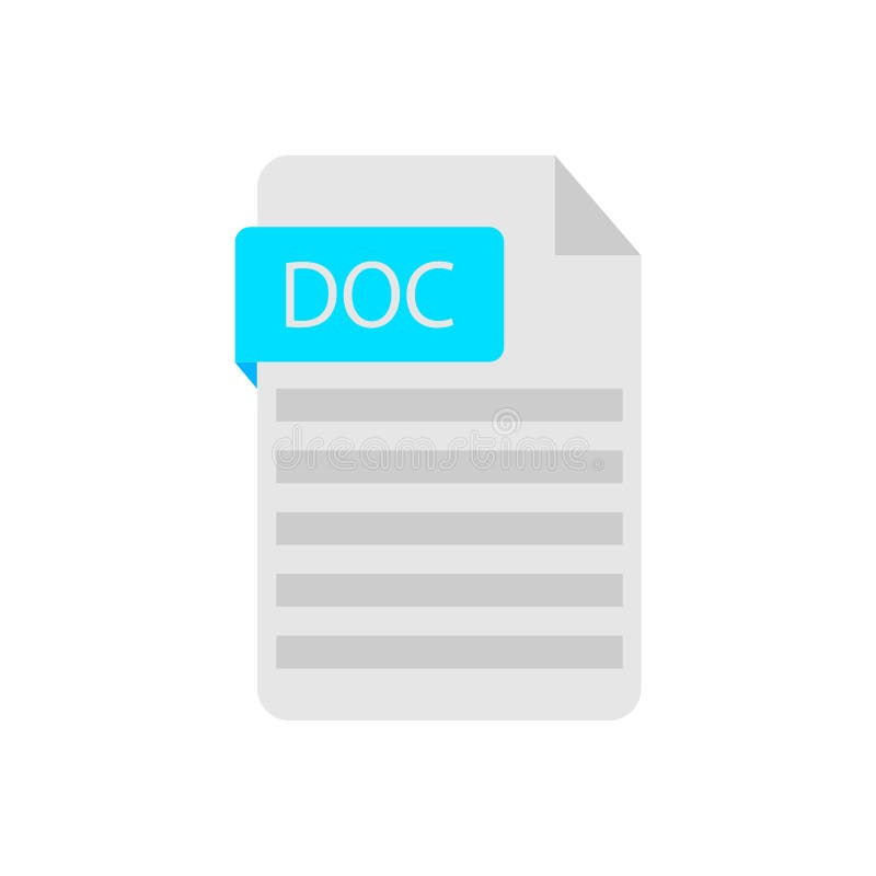 Flat Illustration with Word Document Icon. Vector Illustration. Stock ...