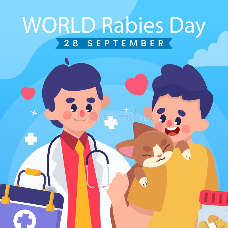 Flat Illustration for World Rabies Day Vector Illustration Stock Vector ...
