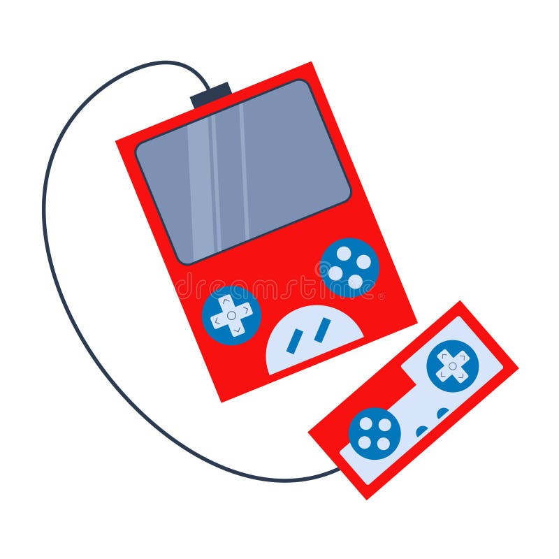 Flat Illustrations of Colorful Handheld Consoles, Retro Gaming Devices ...