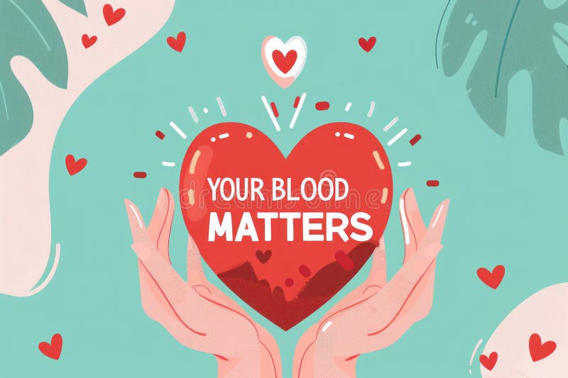 Flat Illustrator for Banner Blood Donation. Stock Photo - Image of ...