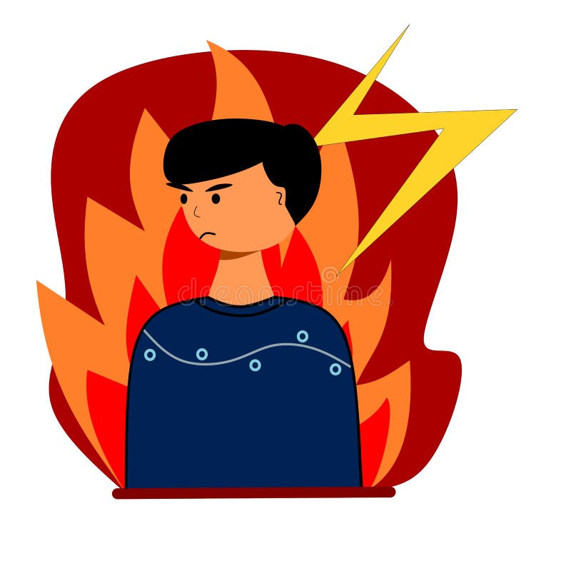 FLAT ILUSTRATION of BOY ANGRY EXPRESSION AVATAR BACKGROUND. Stock ...