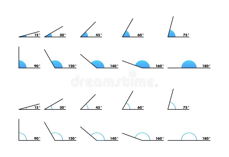Flat Image with Angle Degree for Concept Design. Flat Illustration ...