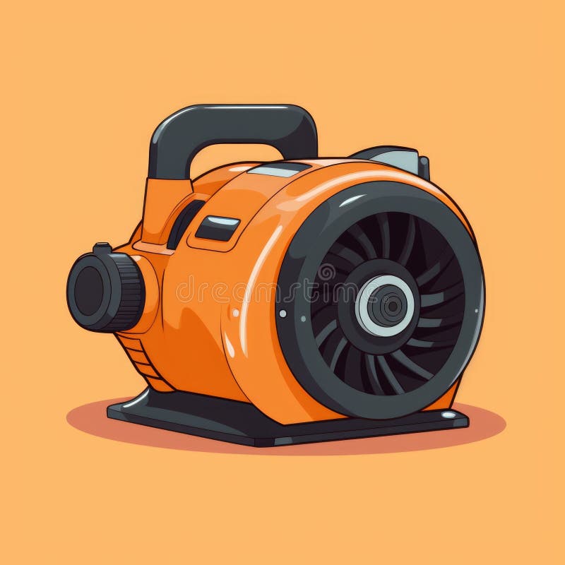 Flat Image of a Blower on an Orange Background. Simple Vector Image of a Blower. Digital ...