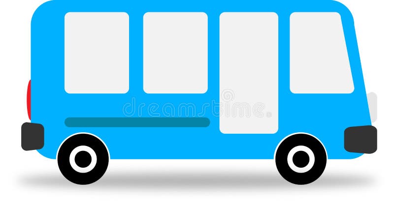 Blue Passenger Bus. Flat Image Stock Illustration - Illustration of ...