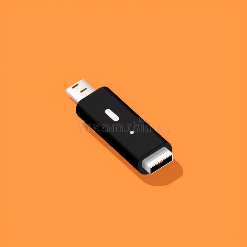 Flat Image of a Bluetooth Adapter on an Orange Background. Simple ...