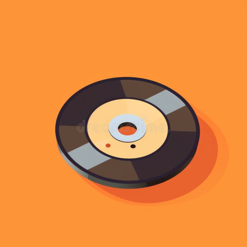 Flat Image of a CD on an Orange Background. Simple Vector Icon of an ...