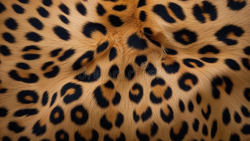 Flat Image of Cheetah Fur Pattern Seen Top-down with Distinct Black ...