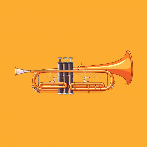 Flat Image of a Cornet on an Orange Background. Simple Vector Image of ...