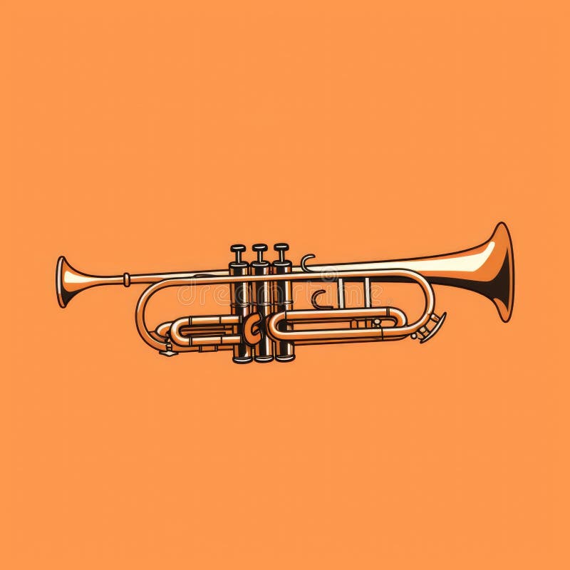 Flat Image of a Cornet on an Orange Background. Simple Vector Image of ...