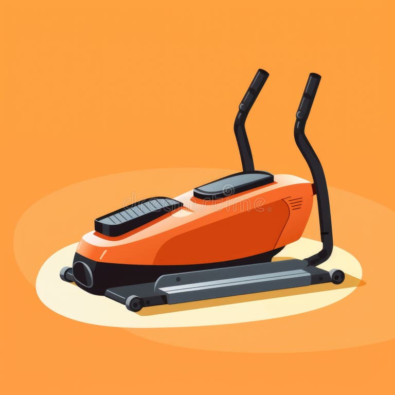 Flat Image of an Elliptical on an Orange Background. Simple Vector ...