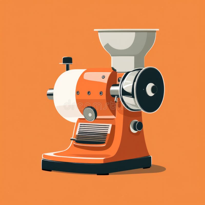 Flat Image of a Grinder on an Orange Background. Simple Vector Image of ...