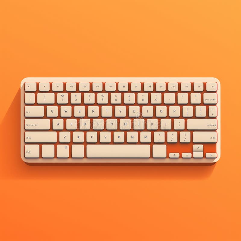 Flat Image of a Keyboard on an Orange Background. Simple Vector Icon of ...