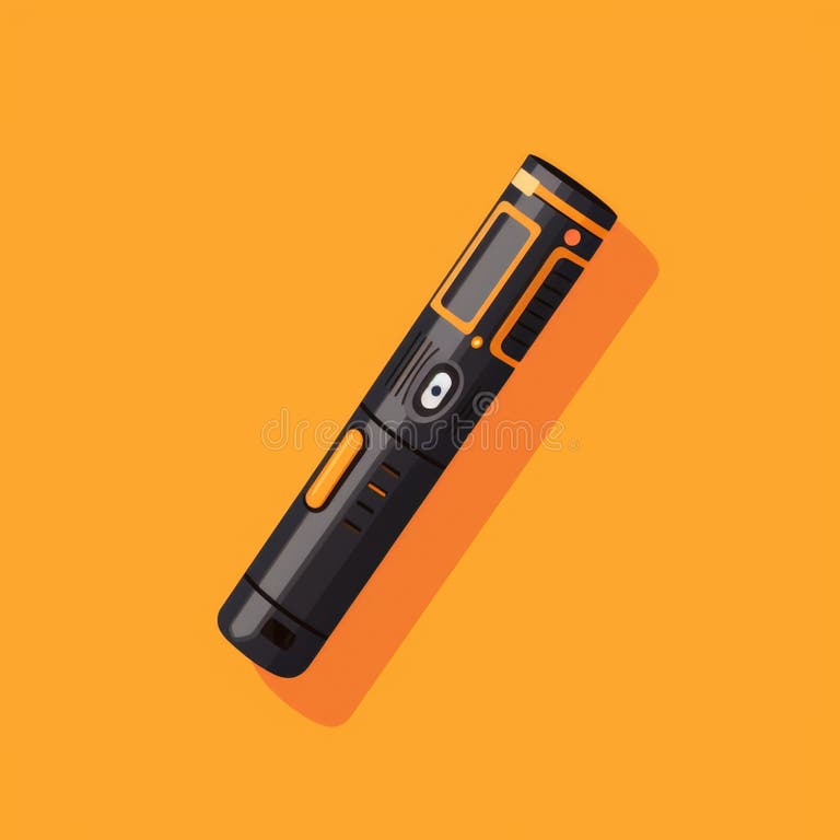 Flat Image of a Laser Pointer on an Orange Background. Simple Vector ...