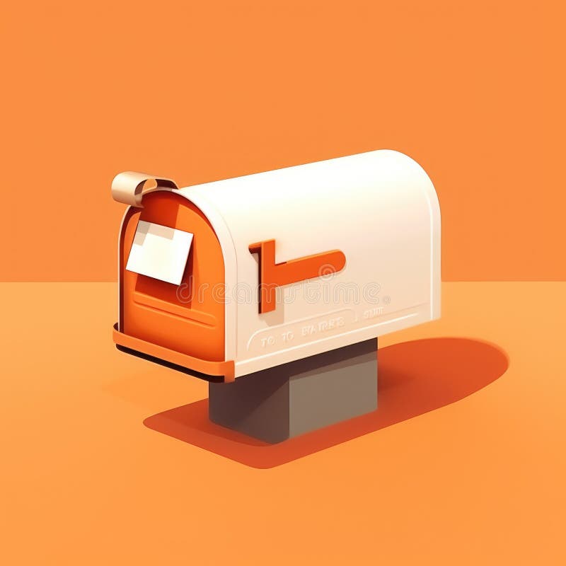 Flat Image of a Mailbox on an Orange Background. Simple Vector Image of ...