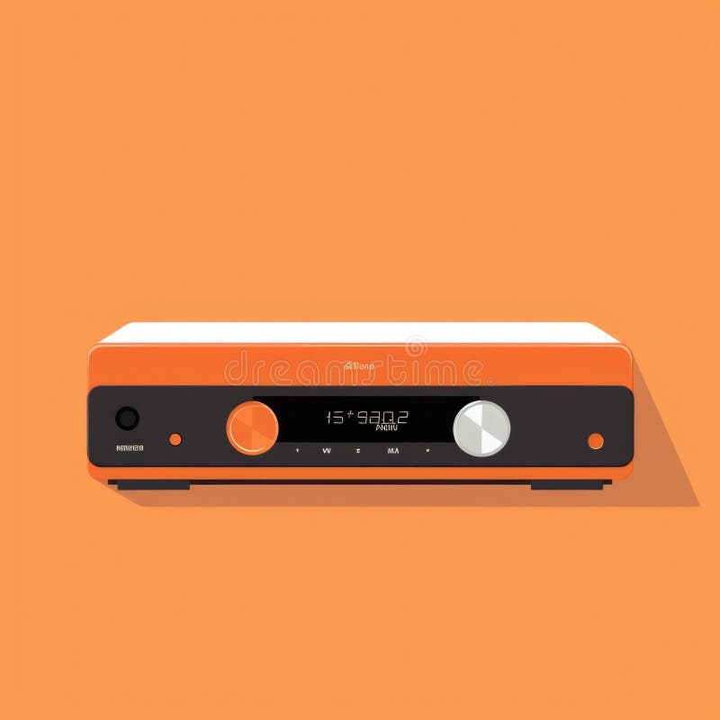 Flat Image of the Media Player on an Orange Background. Simple Vector ...