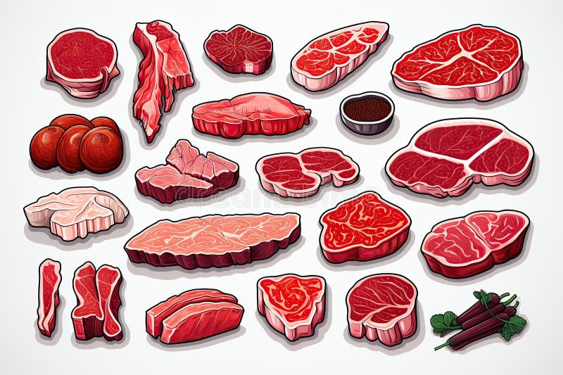 Different Meats Stock Illustrations – 207 Different Meats Stock ...