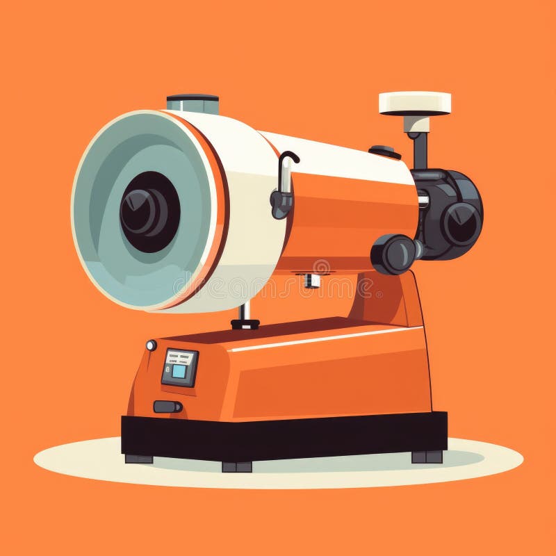 Flat Image of Polishing Machine on Orange Background. Simple Vector ...