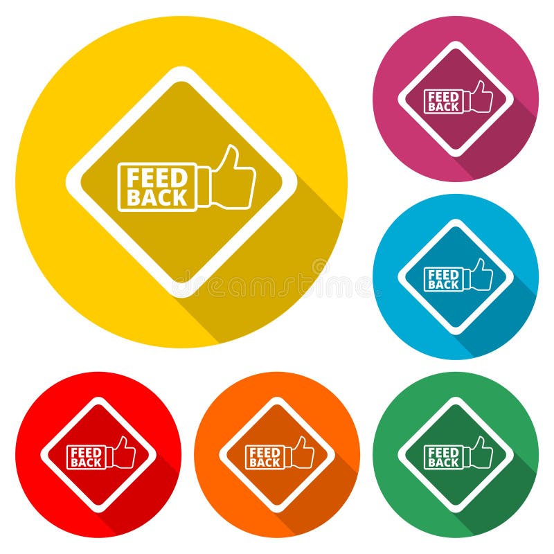 Flat Image Rating and Feedback with Long Shadow Stock Vector ...