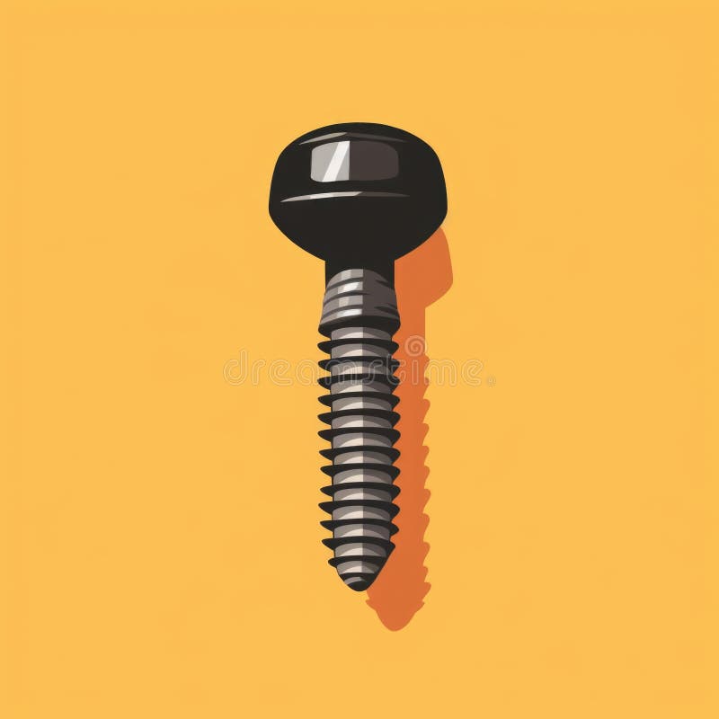 Flat Image of a on an Orange Background. Simple Vector Image of a Screw ...