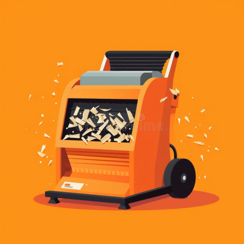 Flat Image of a Shredder on an Orange Background. Simple Vector Image ...