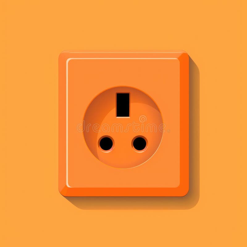 Flat Image of a Socket on an Orange Background. Simple Vector Image of ...