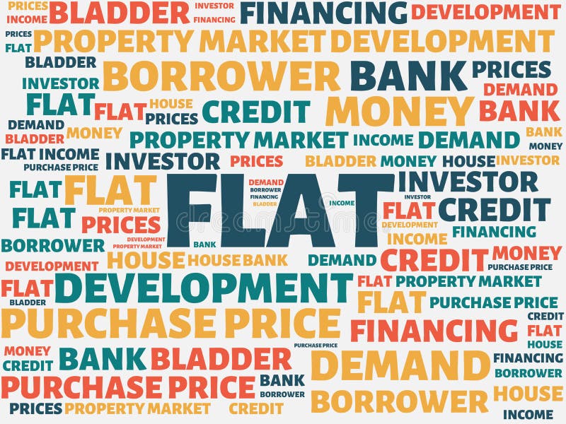 FLAT - Image with Words Associated with the Topic PROPERTY BUBBLE, Word ...