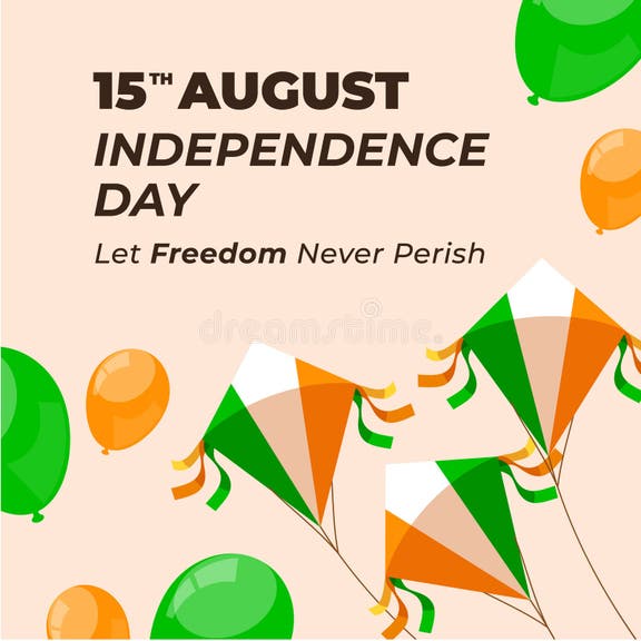 Flat India Independence Day Posts Set Vector Illustration Stock Vector ...