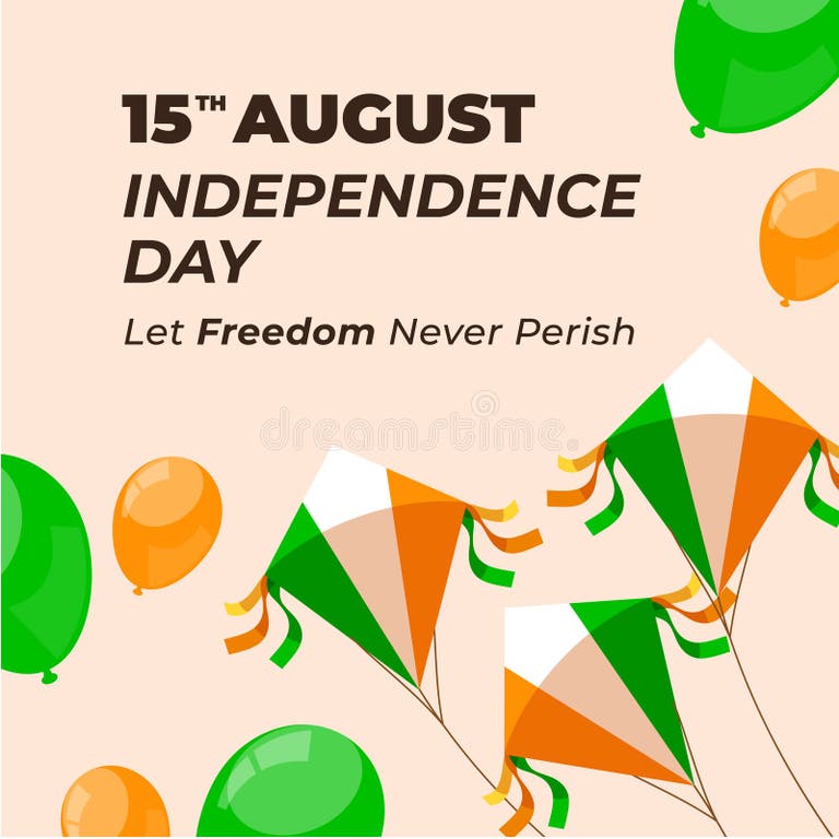 Flat India Independence Day Posts Set Vector Illustration Stock Vector ...