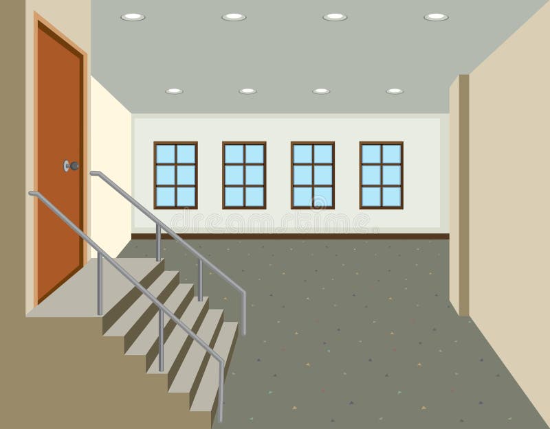 A flat indoor hallway stock vector. Illustration of clip - 127559893