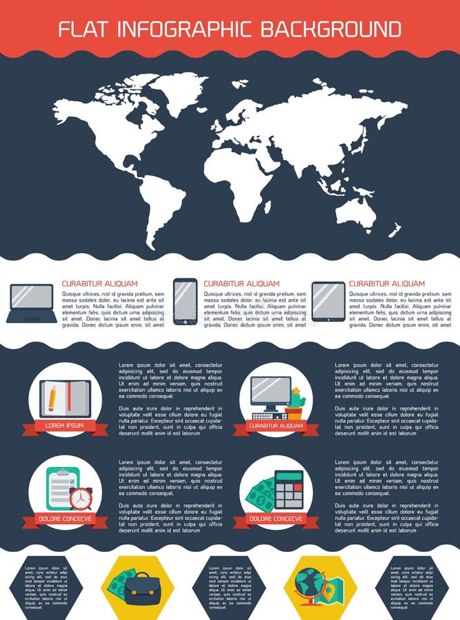 Flat Education Infographic Background Stock Vector - Illustration of ...