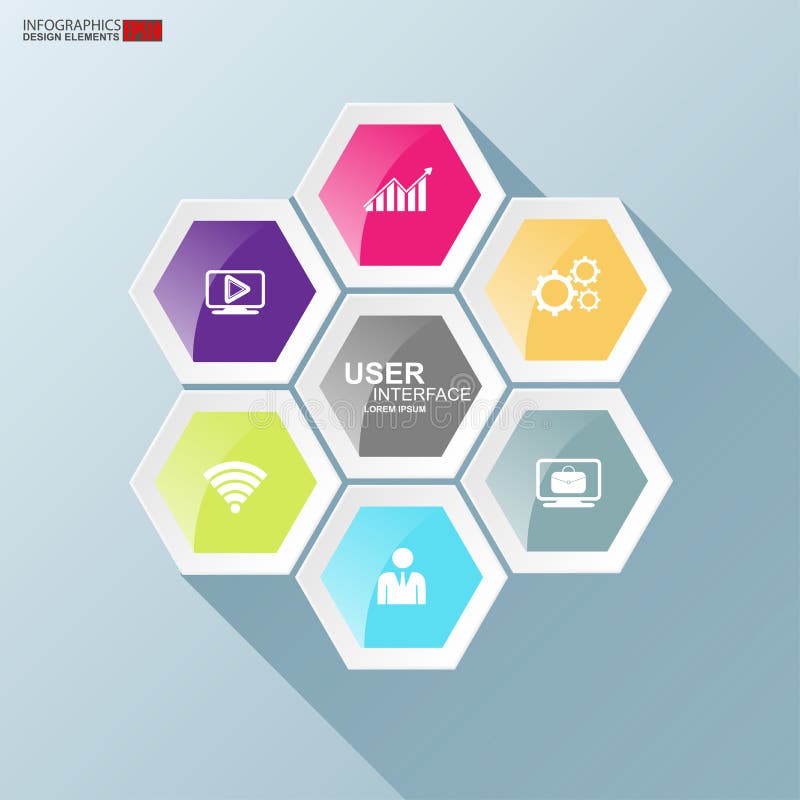 Vector Illustration Infographics Paper Circles with Shadows Stock ...