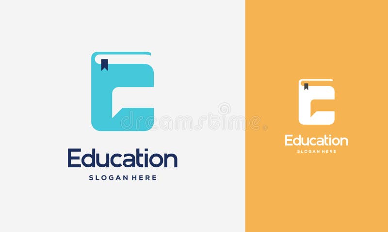 Flat Initial C Book Logo Design Concept Vector Illustration, Education ...