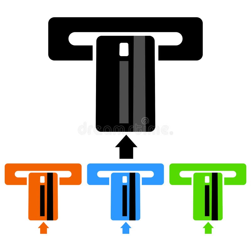 Insert Card Line Style Icon Stock Vector - Illustration of ecommerce ...