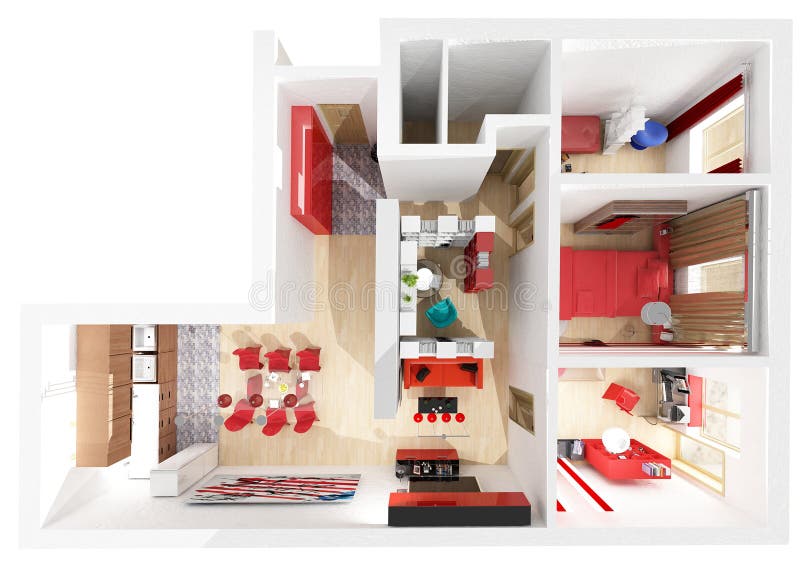 Flat interior top view stock photo. Image of contemporary - 4168526