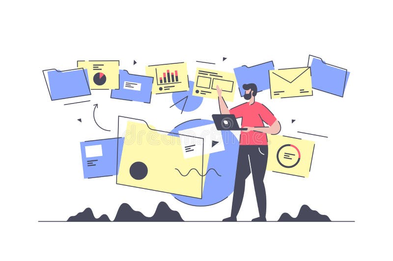 Document Processing stock illustration. Illustration of paperwork ...