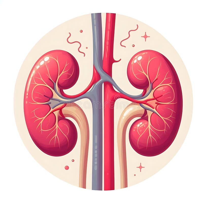 Isolated Kidneys Illustration – Flat Style Isolated on White Background ...
