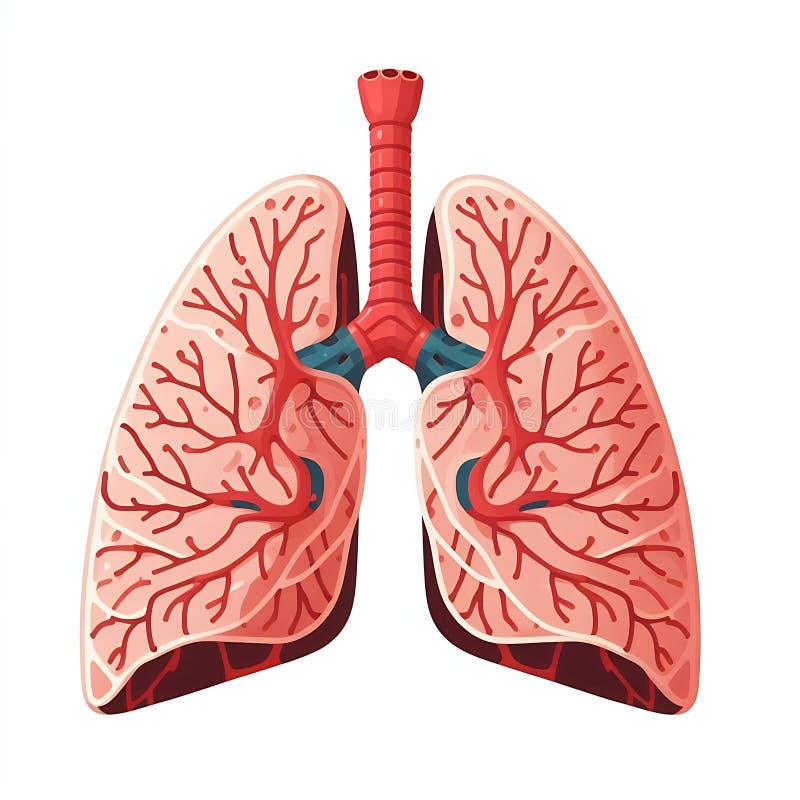 Isolated Lungs Illustration – Flat Style Isolated on White Background ...