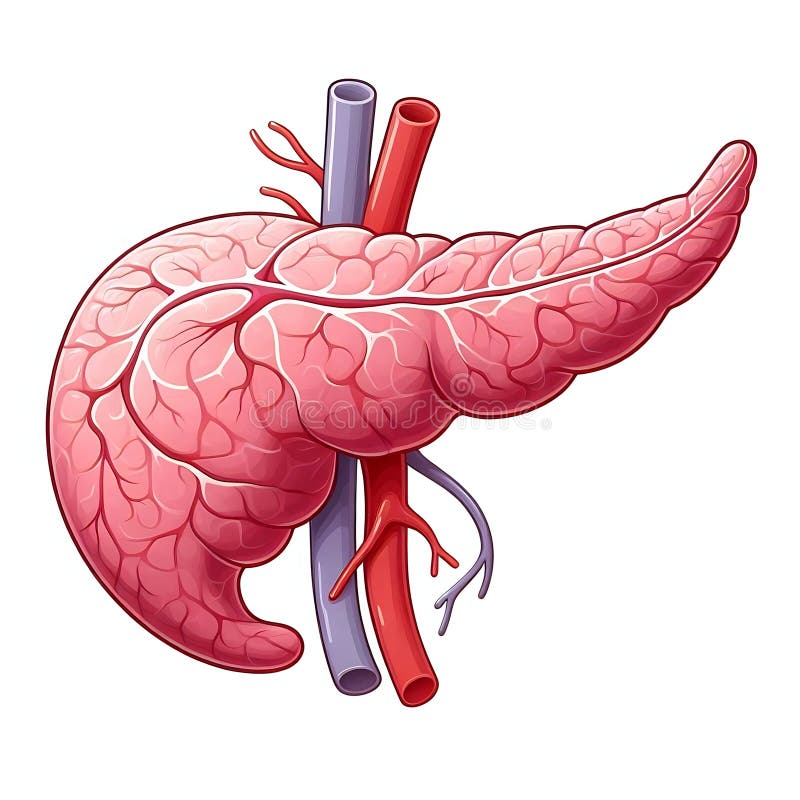Isolated Pancreas Illustration – Flat Style Isolated on White ...