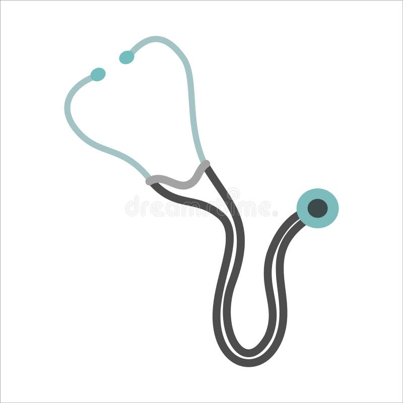 Flat Isolated Stethoscope Vector Illustration Vector Illustration Stock ...