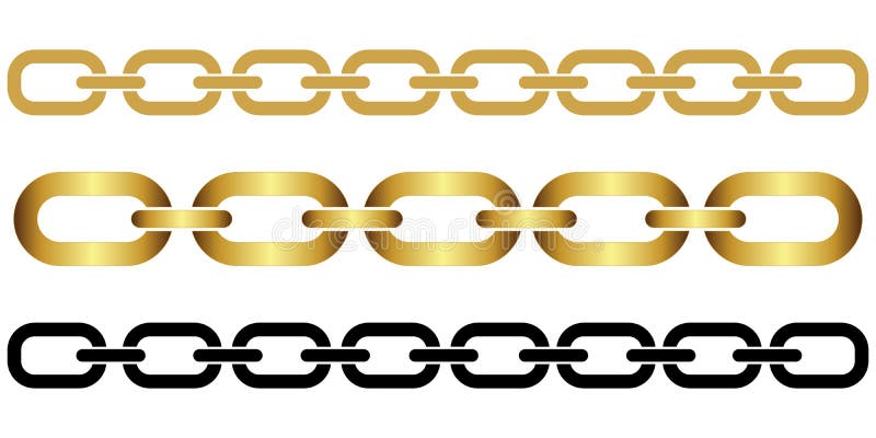 Chain Rings in Different Colors, Flat Isolated Vector Design Stock ...