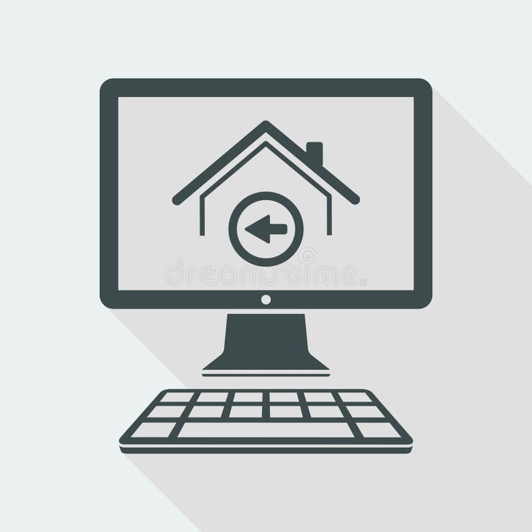 Back Home Button - Vector Flat Icon Stock Vector - Illustration of home ...