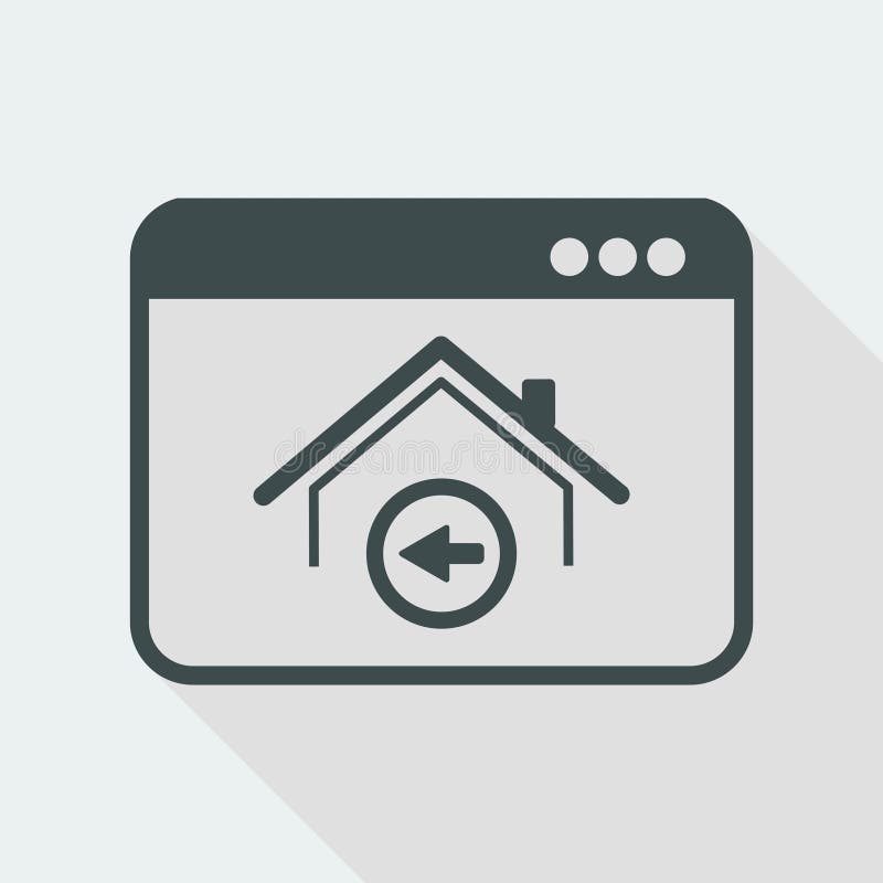 Back Home Button - Vector Flat Icon Stock Vector - Illustration of ...