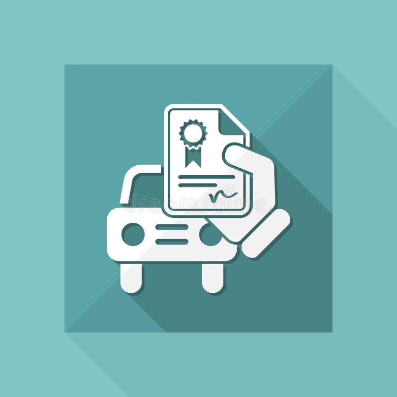 Car certificate icon stock vector. Illustration of experienced - 119144105