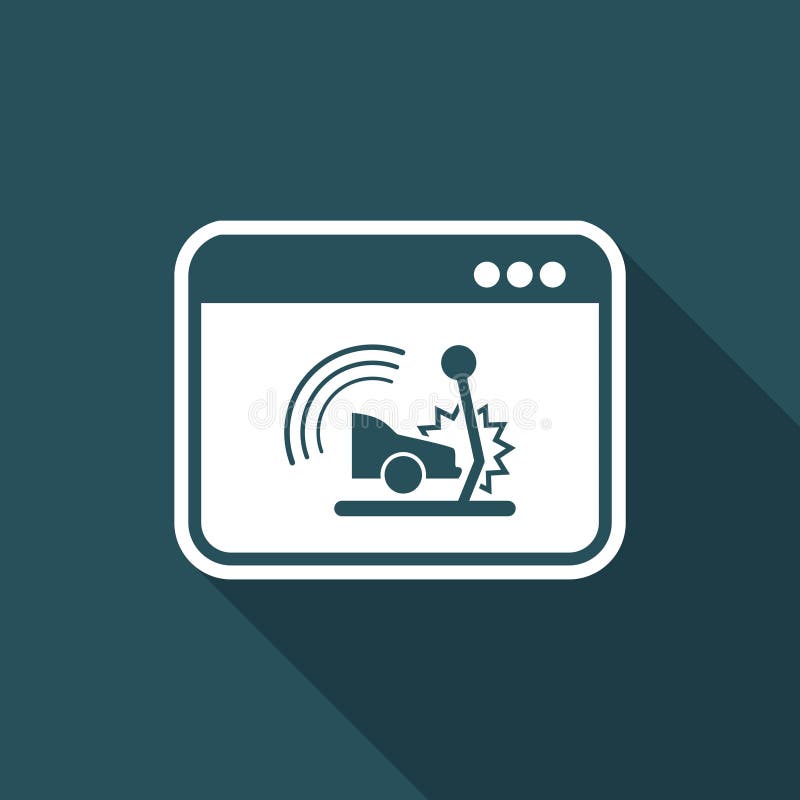 Car Crash Alert System - Vector Flat Icon Stock Vector - Illustration ...