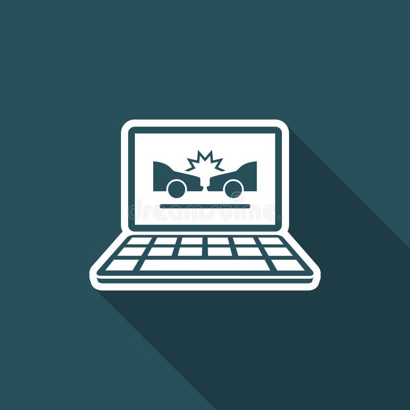 Car Crash Application - Vector Flat Icon Stock Vector - Illustration of ...